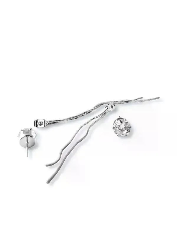 HZMER JEWELLERY Tone Crystal Embellished Chain Link Drop Earrings