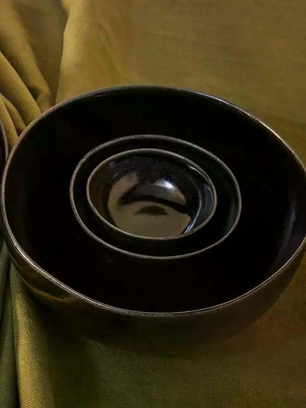L'Objet Terra Porcelain Sauce Bowl - Black