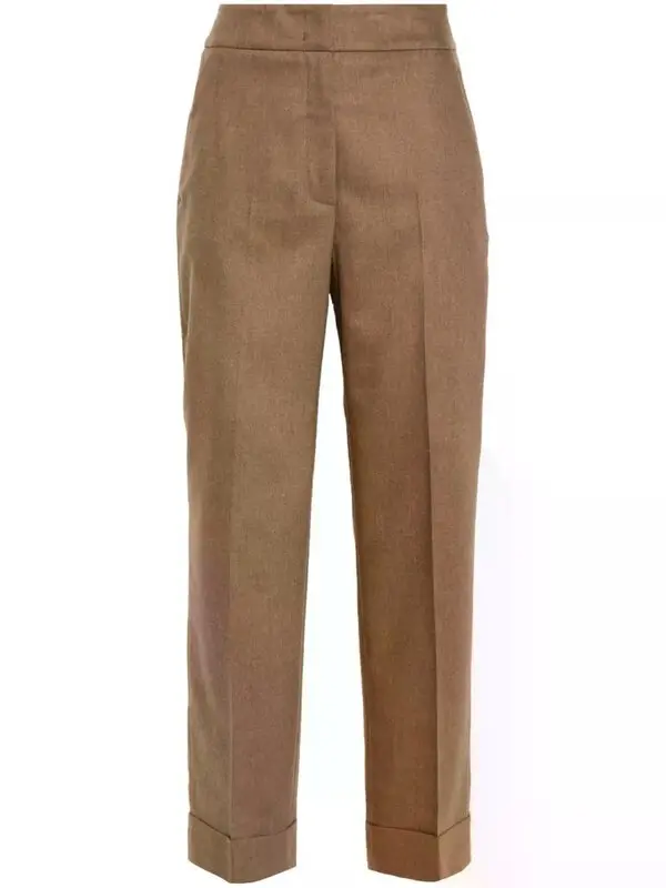 Peserico Tailored Trousers In Wool Blend - Brown
