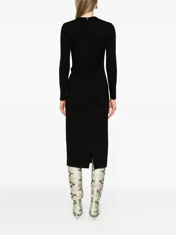 Giorgio Armani Long-sleeve Midi Dress With Draping And Cut-out Detail