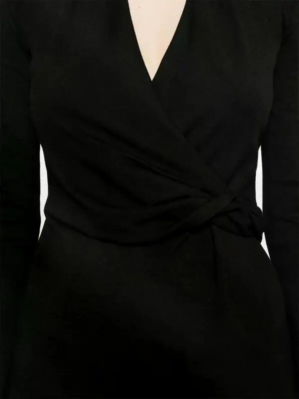 Giorgio Armani Long-sleeve Midi Dress With Draping And Cut-out Detail