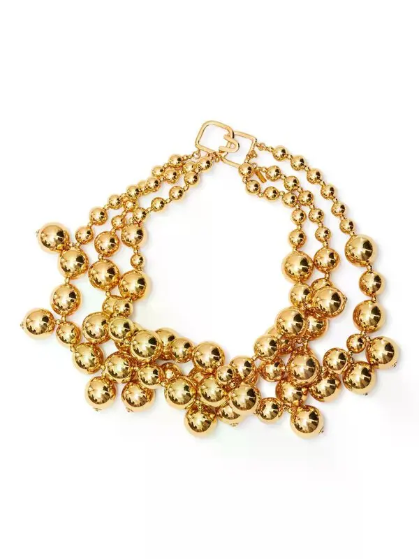 KENNETH JAY LANE Tone Bead Embellished Multi-band Necklace - Gold