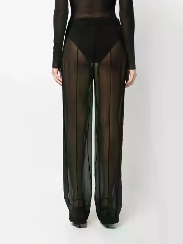 Saint Laurent Silk Transparent Straight-leg Trousers