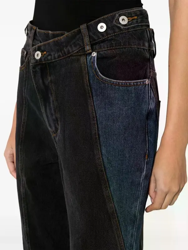 FENG CHEN WANG Asymmetric Rise Straight Leg Jeans