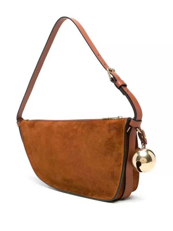 Burberry Suede Shoulder Bag With Bell Charm