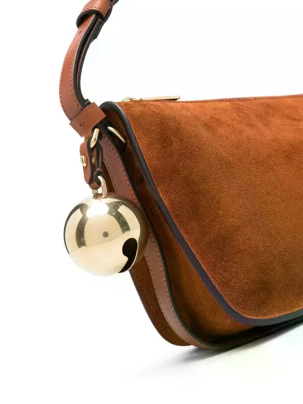 Burberry Suede Shoulder Bag With Bell Charm
