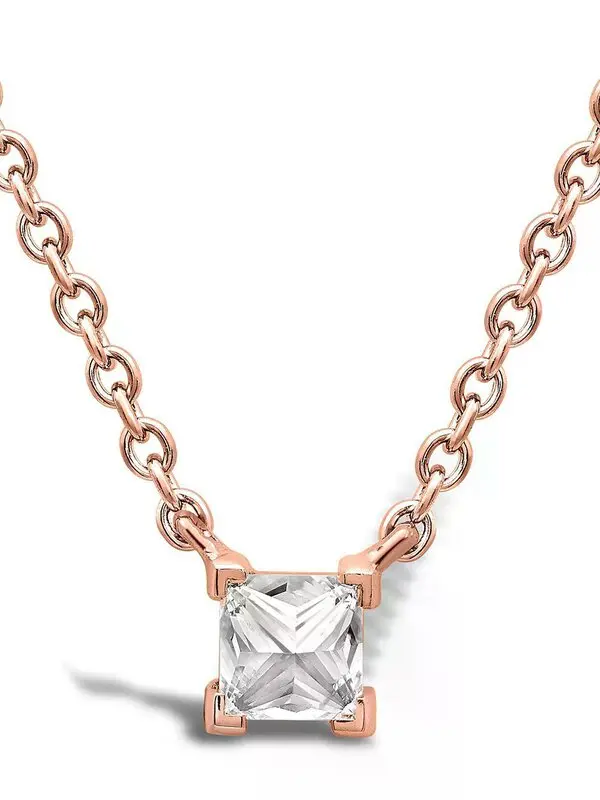 PRAGNELL 18kt Rose Gold Diamond Solitaire Necklace - Pink