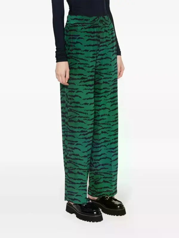 Victoria Beckham Tiger-print Straight-leg Trousers
