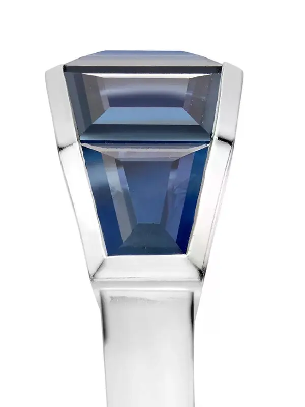PRAGNELL 18kt White Gold Carre Cut Sapphire Ring