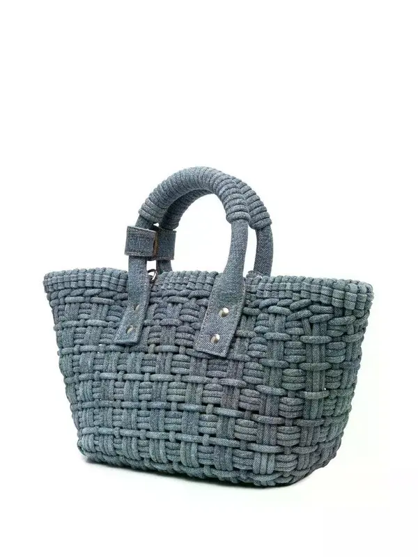 Balenciaga Bistro Denim Basket Bag - Blue