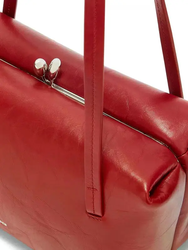 JIL SANDER Goji Leather Shoulder Bag - Red