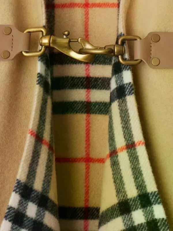 Burberry Check-pattern Wool Cape - Neutrals