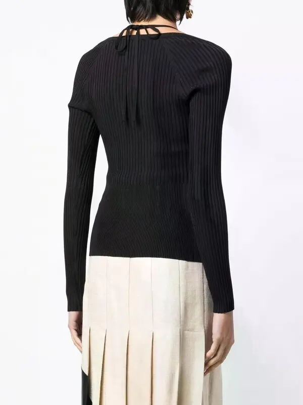 Simkhai Core Jayline" Layered V-neck Halterneck Top