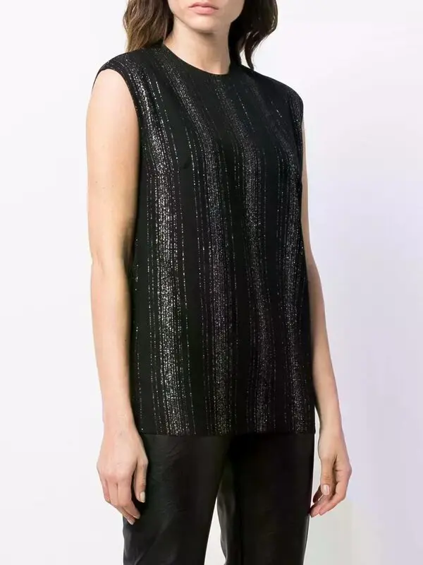 Stella McCartney Lurex Striped Sleeveless Blouse