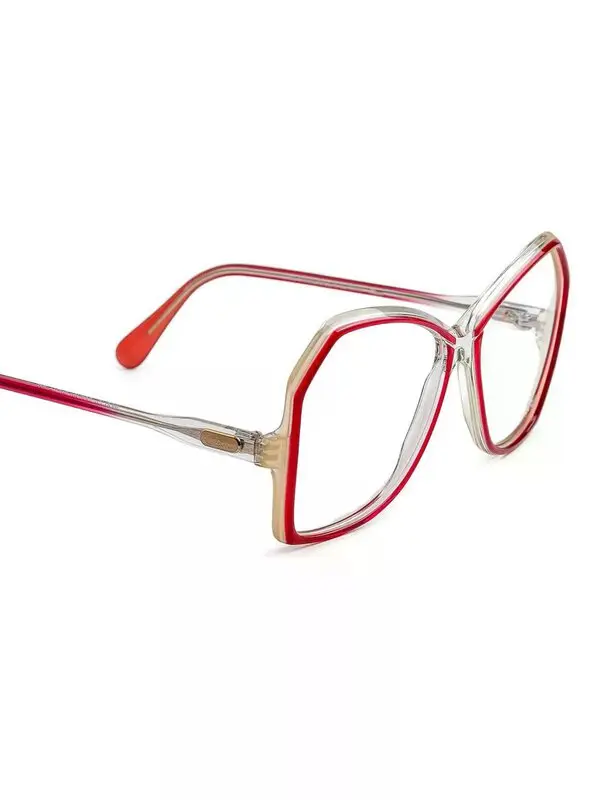 Cazal Geometric Frame Eyeglasses - Red
