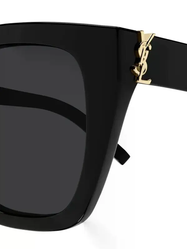 Saint Laurent Logo Plaque Square Frame Sunglasses