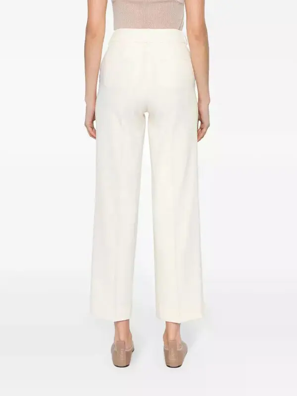 Peserico High Waist Wide Leg Trousers With Jacquard Detail