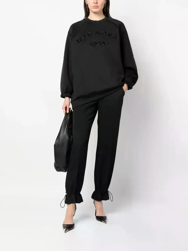 Max Mara Logo-embellished Long-sleeved Sweater