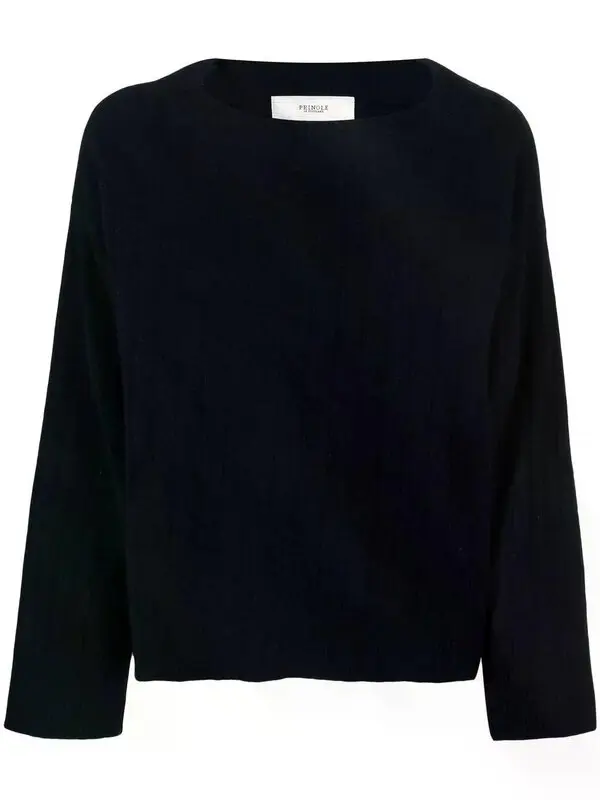 Pringle Of Scotland Wide-neck Ribbed-knit Jumper - Blue