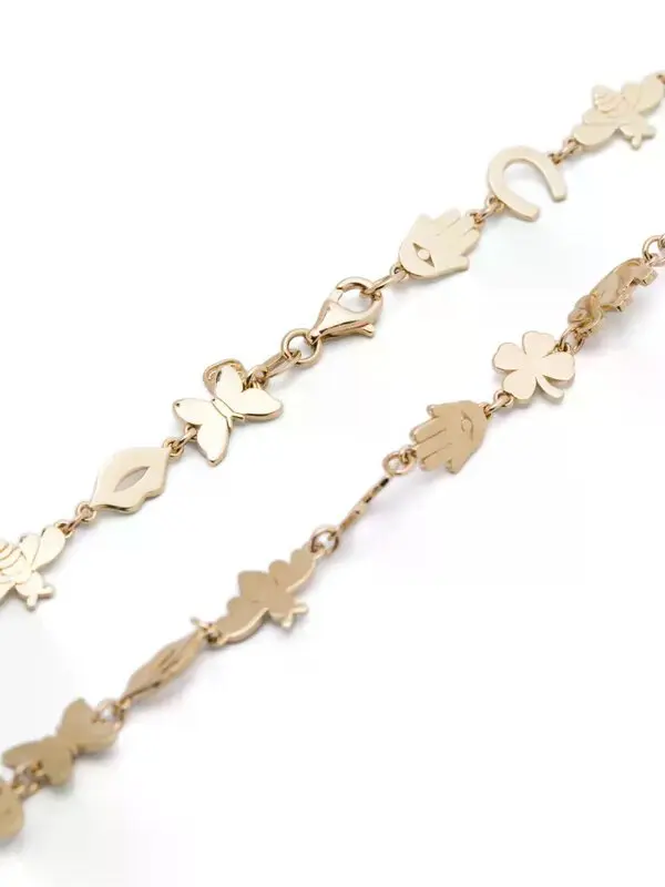 SYDNEY EVAN 14ct Yellow Multi-icon Necklace