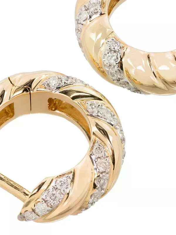 Yvonne Léon 18kt Yellow Diamond Huggie Hoop Earrings