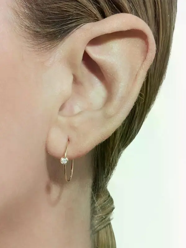 Shihara 18kt Yellow Diamond Single Hoop Earring