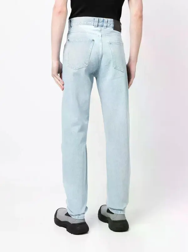 GMBH Washed Straight-leg Jeans - Blue