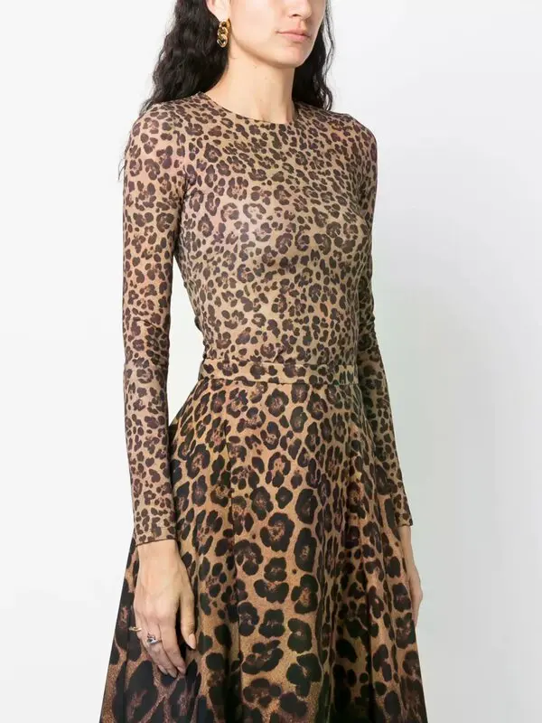 Valentino Garavani Animal Print Jersey Bodysuit