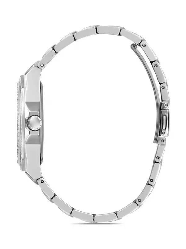 Guess Crystal Quartz Chronograph Stainless Steel Watch - Silver