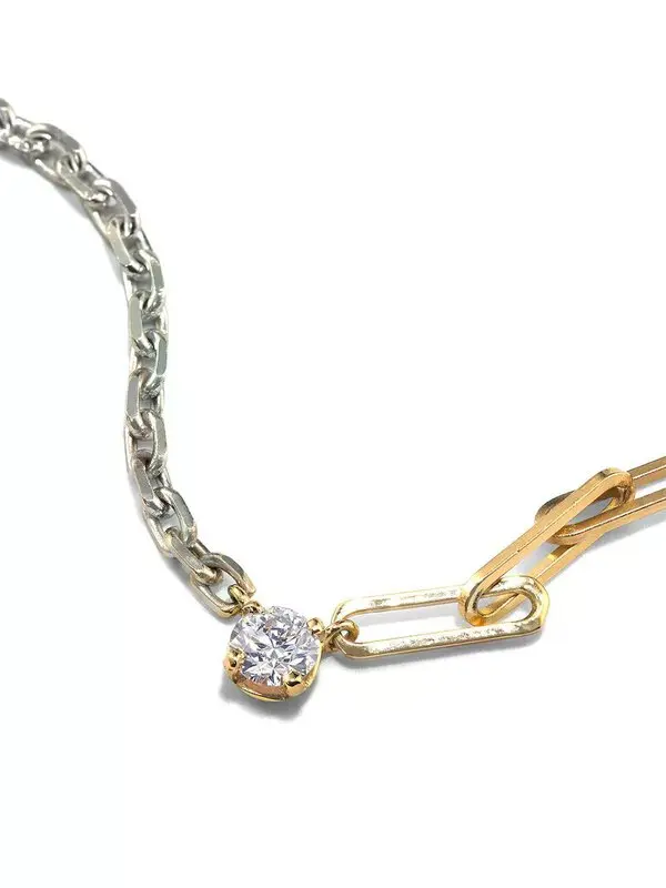 Yvonne Léon 18kt White And Yellow Gold Mixed Chain Diamond Necklace - Silver