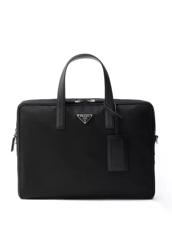 Prada Logo-plaque Briefcase - Black