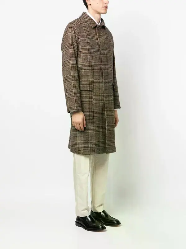 Tagliatore Single-breasted Checked Virgin Wool-cashmere Blend Coat