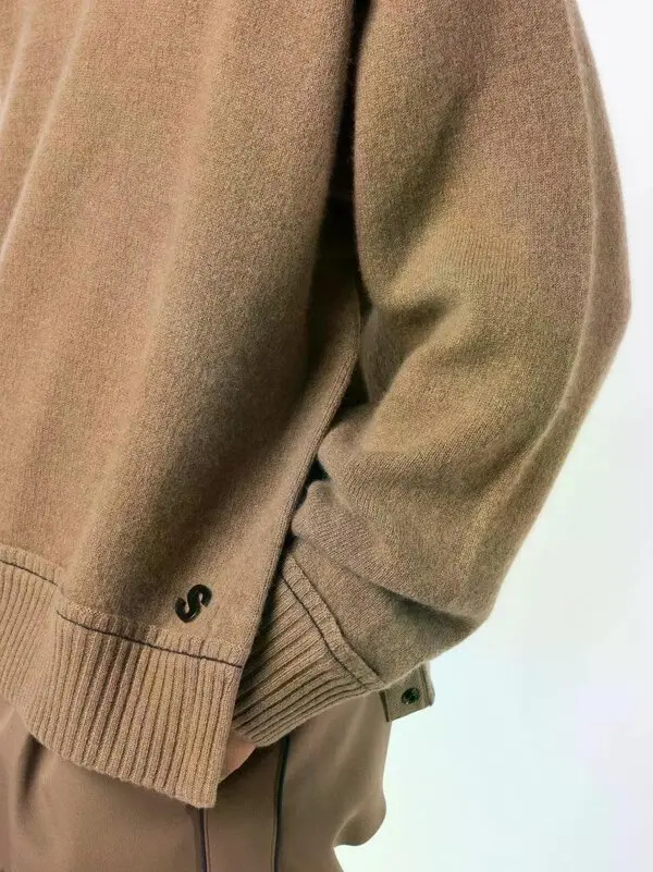 Sacai Crew Neck Logo Plaque Jumper