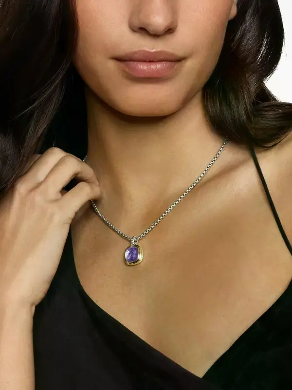 David Yurman Albion Amethyst Pendant Necklace - Silver