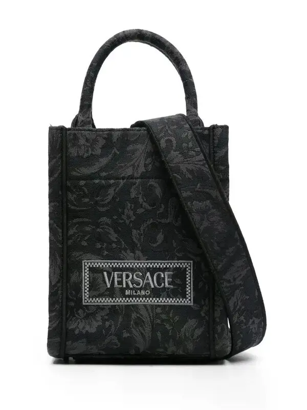 Versace Mini Barocco Athena Jacquard Tote Bag - Grey