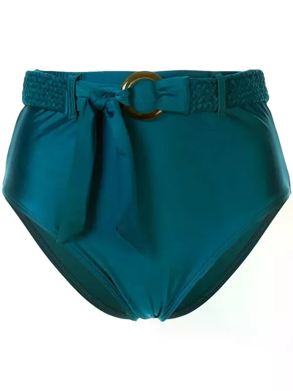 DUSKII Océana Belted High Waisted Bikini Bottoms - Blue
