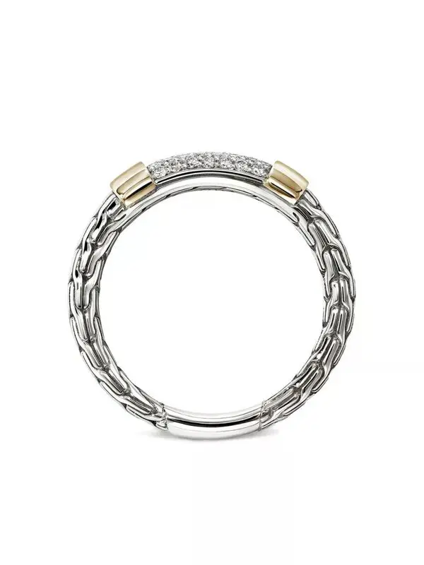 John Hardy 14k Yellow Gold And Sterling Diamond Pavé Ring