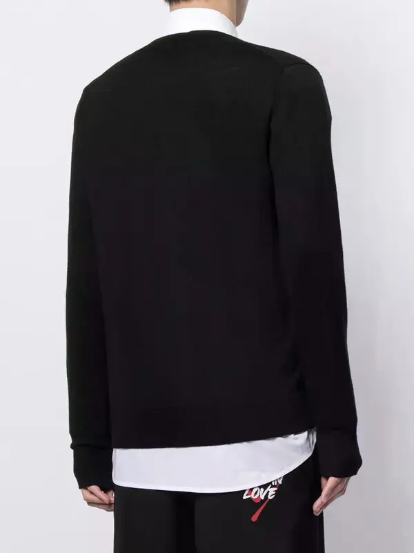 PORTS V Fine Knit Logo Button-up Cardigan