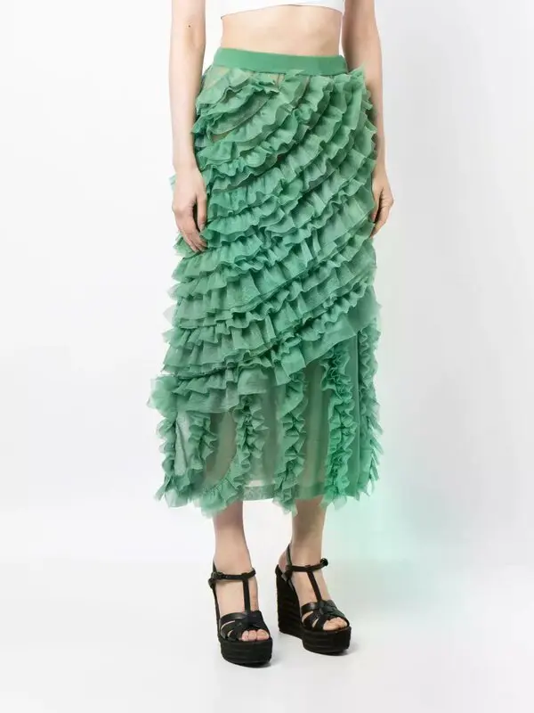 Ulla Johnson Sarafina Ruffled Midi Skirt