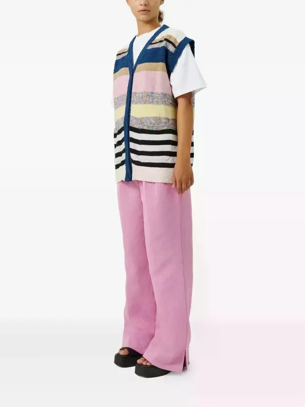 SOULLAND Striped Cardigan Vest