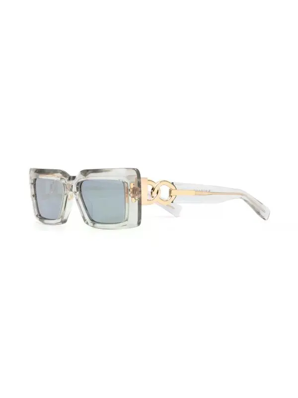 Balmain Square Frame Sunglasses With Gold Tone Hardware