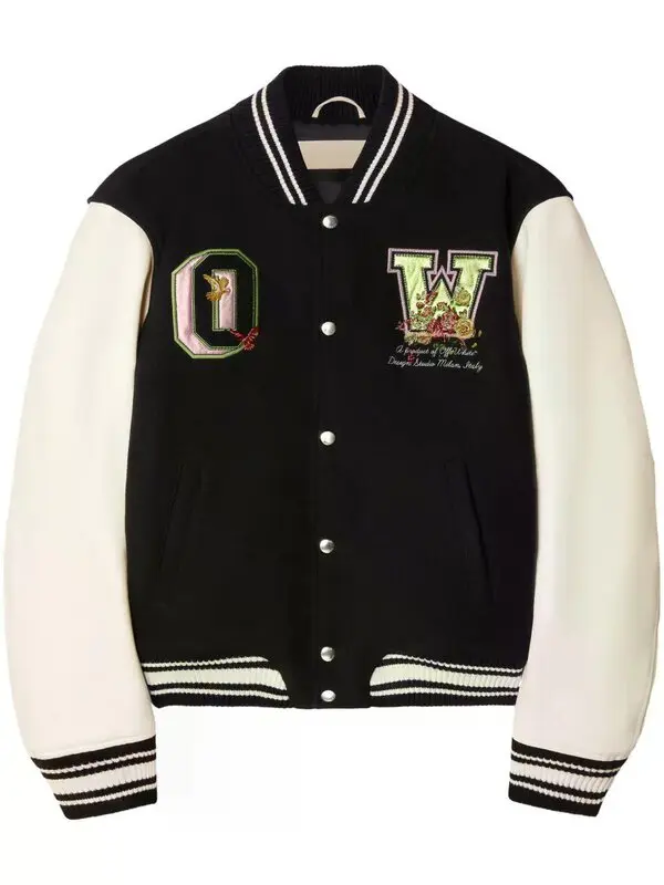 Off-White Embroidered Bomber Jacket - Black