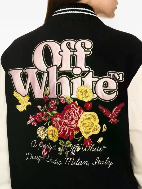 Off-White Embroidered Bomber Jacket