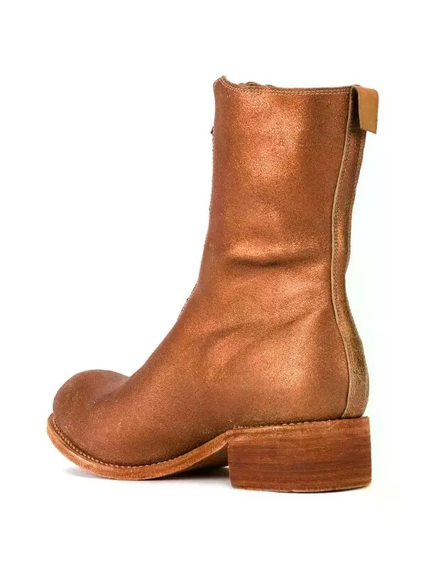 Guidi Front Zipped Ankle Boots - Yellow