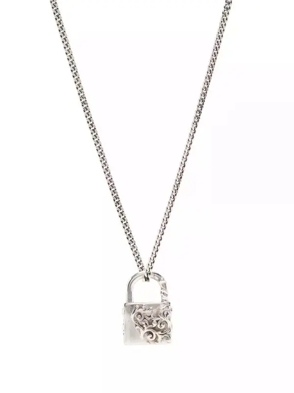 Emanuele Bicocchi Small Arabesque Padlock Necklace - Silver