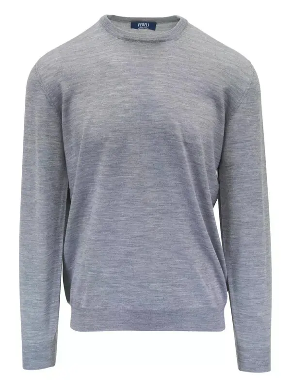 Fedeli Crew Neck Long Sleeve Jumper - Grey