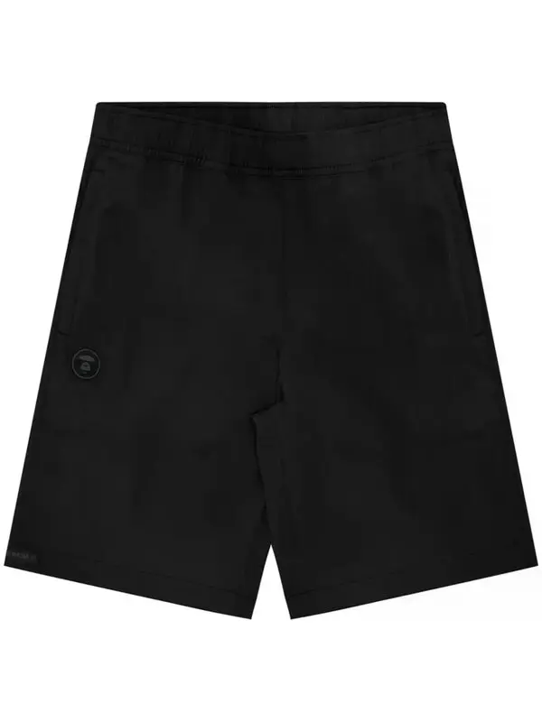 AAPE BY *A BATHING APE Moonface Logo-patch Shorts - Black