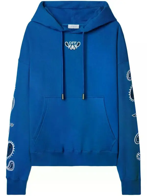Off-White Bandana Embroidered Cotton Hoodie