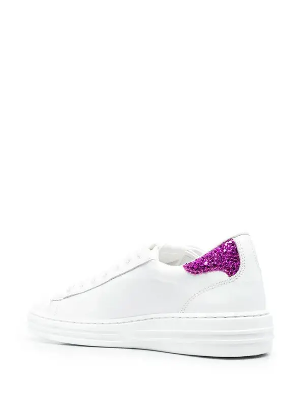 MSGM Contrast Heel-counter Leather Sneakers