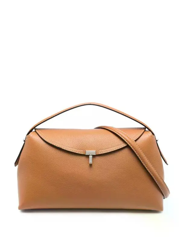 TOTEME T-lock Leather Top Handle Bag - Neutrals